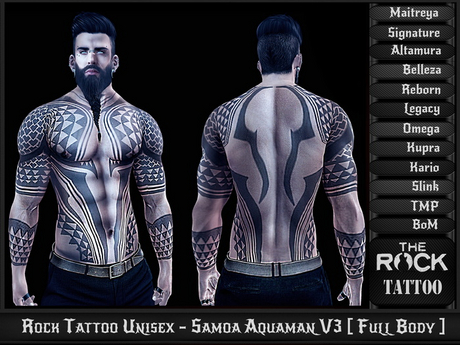 Second Life Marketplace - Rock Tattoo Unisex - Momoa Aquaman V3 [ Full ...